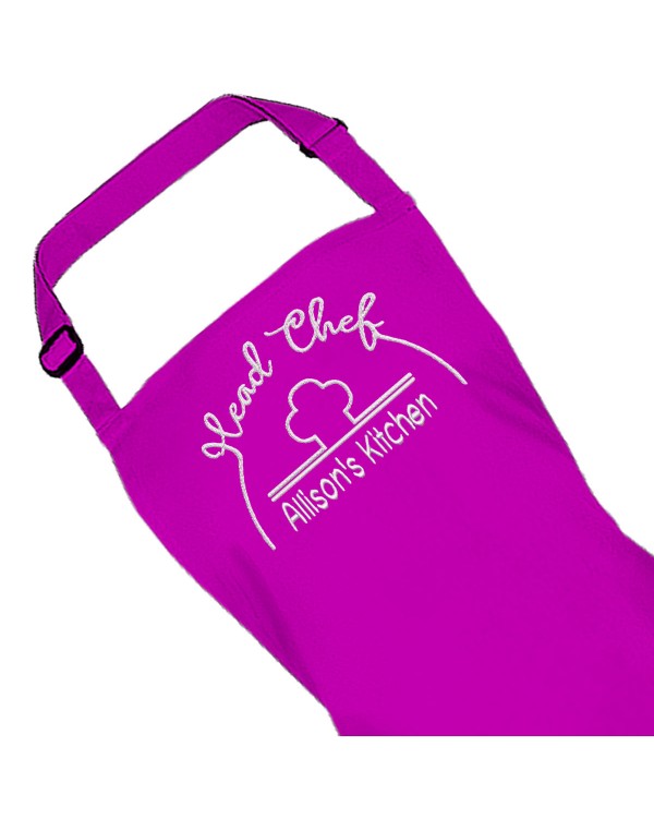 Personalised ,Premium Black Apron A Lovely Embroidery Chef Design ...