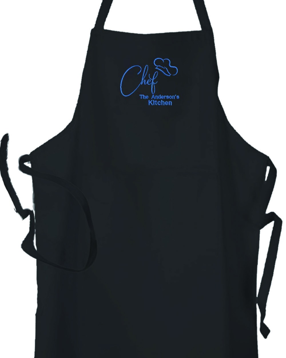 Personalised ,Premium Black Apron A Lovely Embroidery Chef Design ...