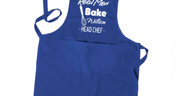 Personalised Mens Apron, Baking Chef Apron in Colours With Pockets Real ...