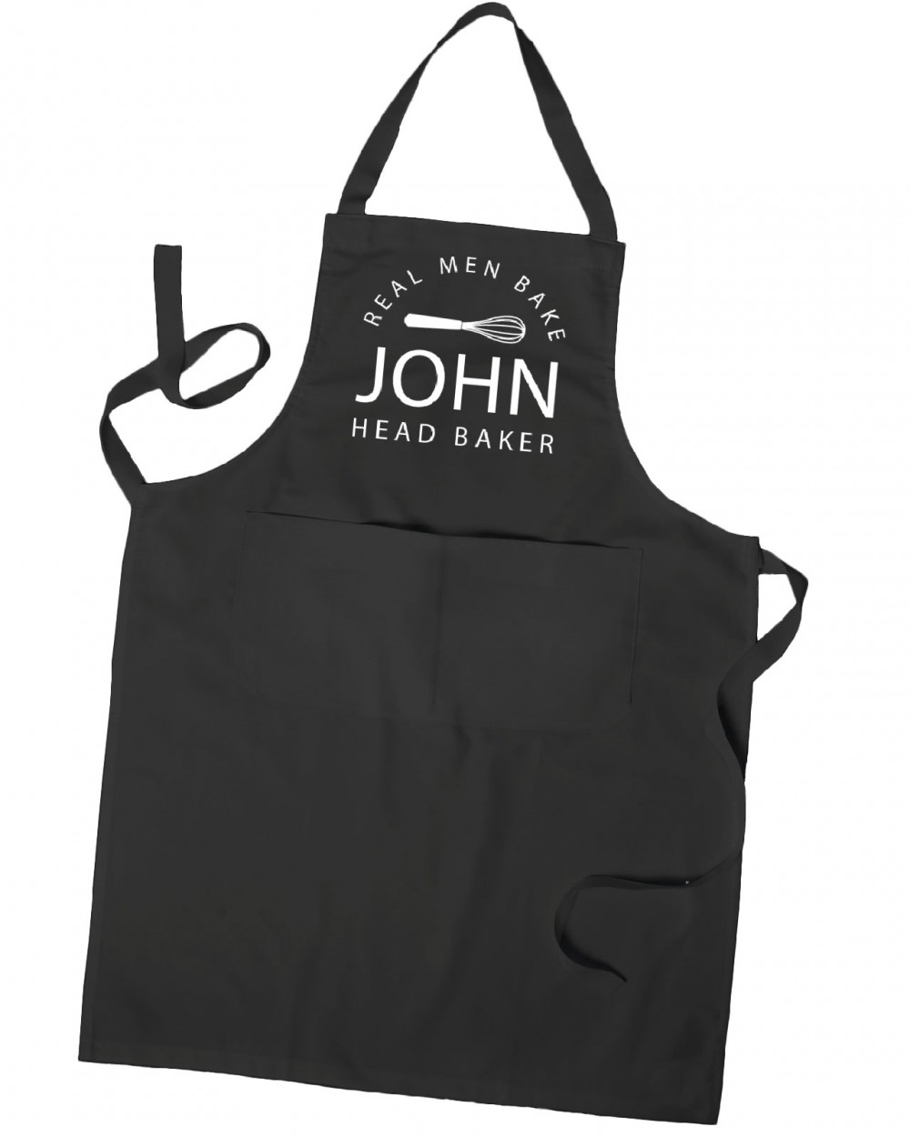 Personalised Real Men Bake cooking apron. Personalised with their name ...